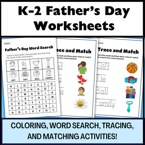 Father's Day Worksheets | K-2 Literacy | Relief Resources | Teaching ...