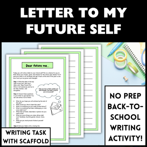 Letter To My Future Self | Writing Task | Relief Resources | Teaching ...