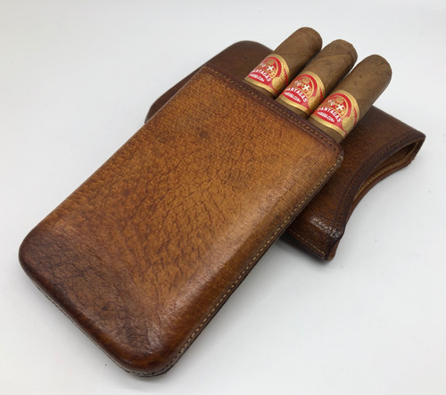 Vintage Tan Leather Cigar Case | mysite