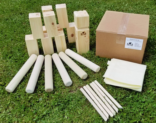 *Handcrafted* Unfinished Standard Kubb Set (Pine) | Short Porch