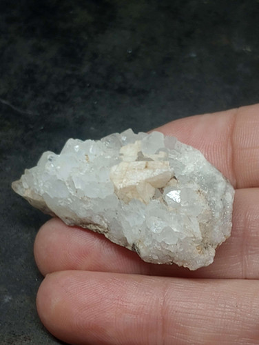Calcite Crystals on Sparkling Quartz Bed | The Stone Circle