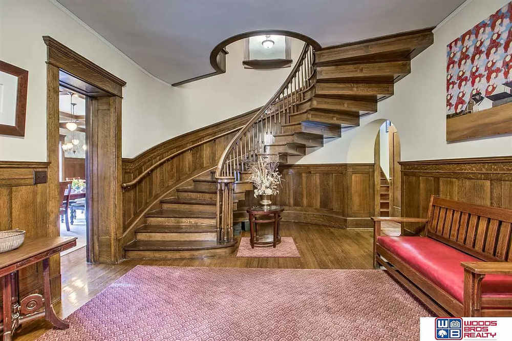Nebraska Mission Style Mansion With Floating Staircase Lists For $850K!