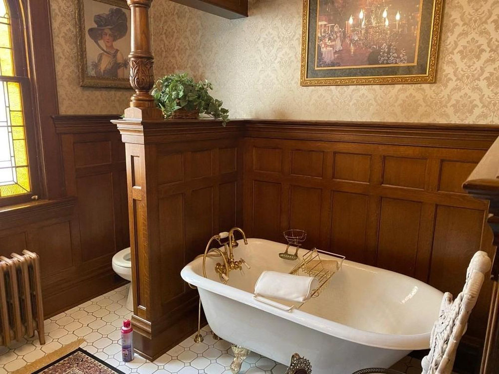 Indiana Victorian With Ornate Fretwork And Reading Nook Under Grand ...