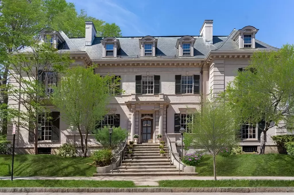 11 Bedroom MA Beaux-Arts Style Mansion With Dramatic Curved Staircase ...