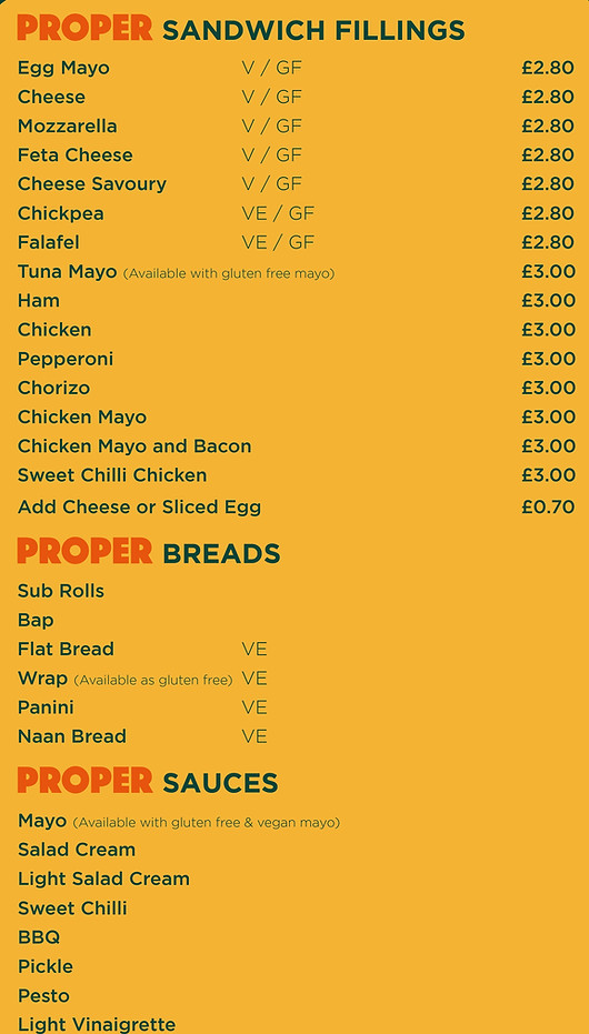 2 Tasty Barrow | Our Menu