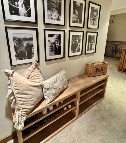 Extra long & Deep shoe bench, solid wooden shoe rack | Love Rustic ...