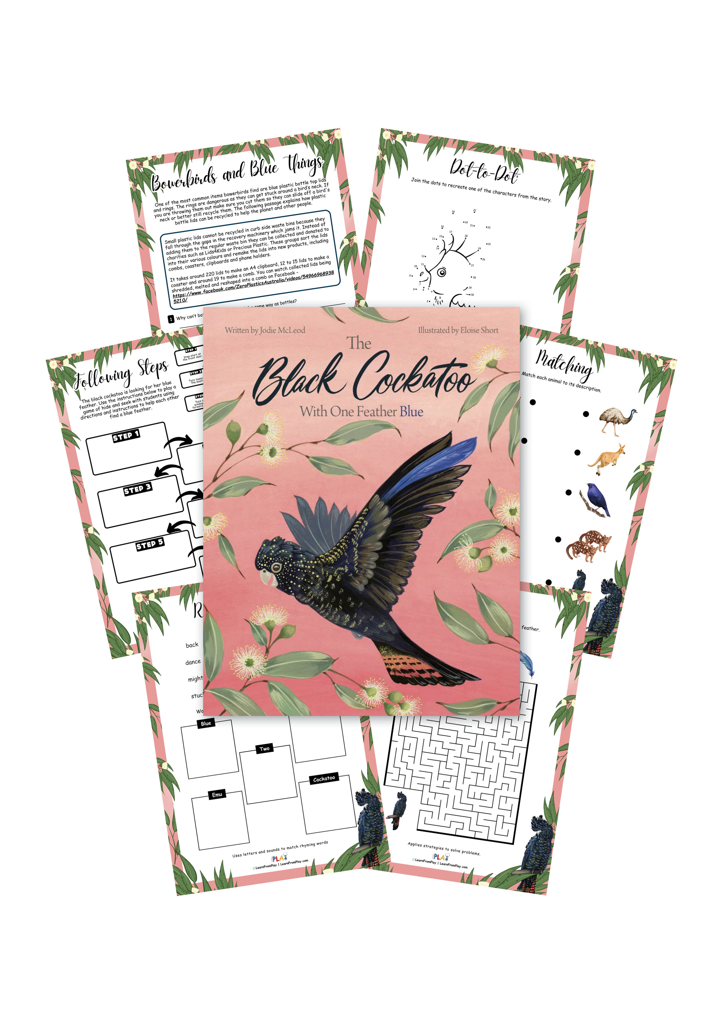 The Black Cockatoo with One Feather Blue Book Activities | Learn From ...