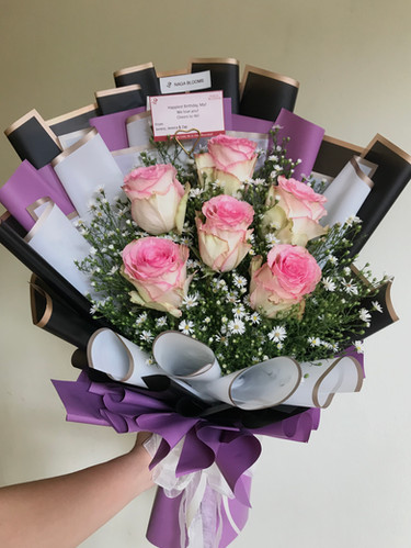 Half dozen Pink Ecuadorian Roses | Naga Blooms