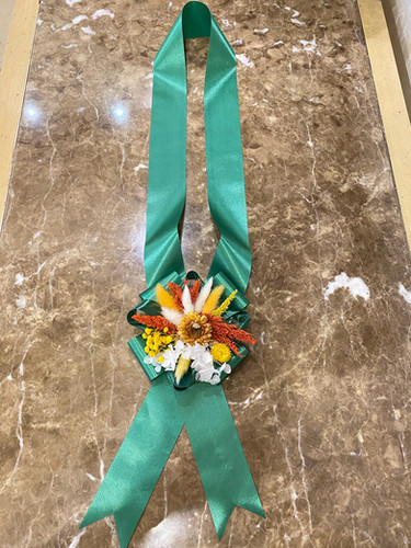 Green and Orange Color Scheme Neck Garland | Naga Blooms