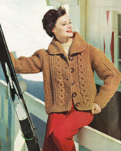 VCP470 ladies cardigan Vintage knitting pattern PDF Download | website