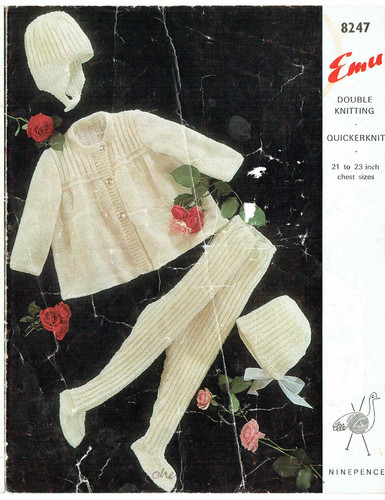 Emu 8247 baby pram suit vintage knitting pattern PDF Download | website