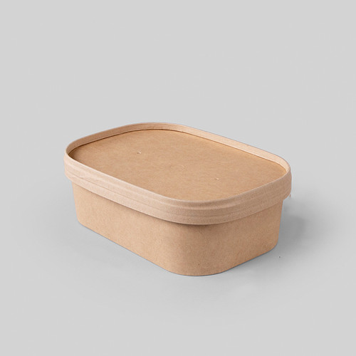 Kraft Paper Oval Lunch Box | emconnion