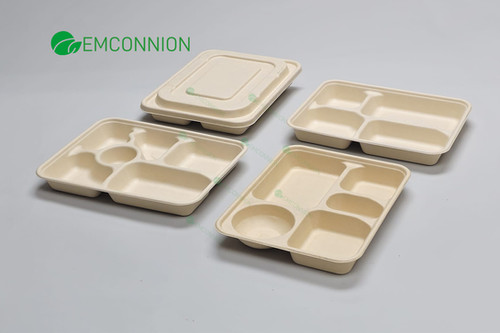 Bagasse Food Container Multi-Compartment Bento Box – Compostable ...