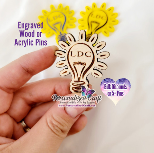 JW LDC Electrician Light Bulb Lapel Pin, Laser Engraved Tie Tack ...