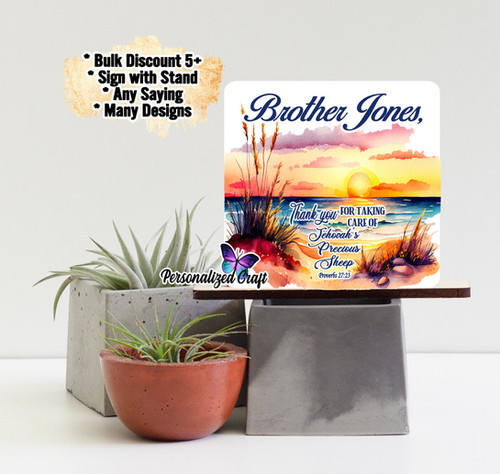 JW Elders Thank You Shepherd Gift, Proverbs 27:23 Custom Beach Sunset ...