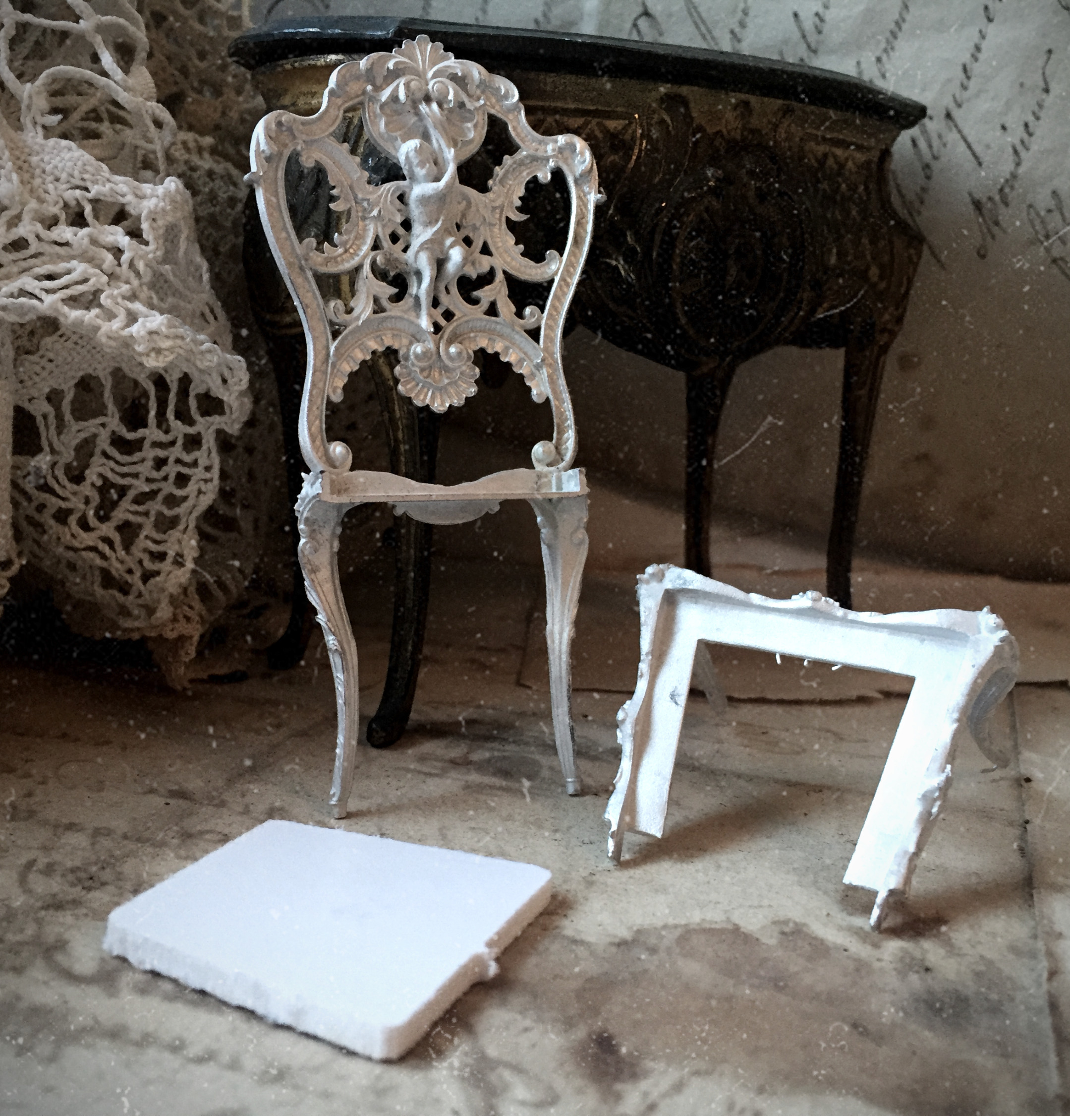 Alison Davies Miniatures 12th scale ornate furniture, dolls houses.