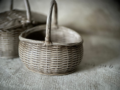 18th Century Wicker Tall Oval Basket unpainted | Alison Davies Minis