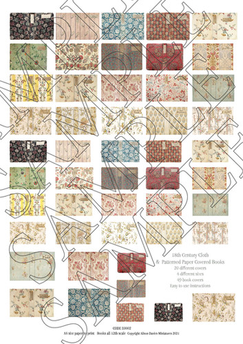 KIT: 18th Century Book Covers Fabric designs & Paper pattern covers ...