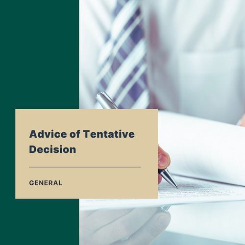 Advice of Tentative Decision Letter Template | Yellowconsulting2023