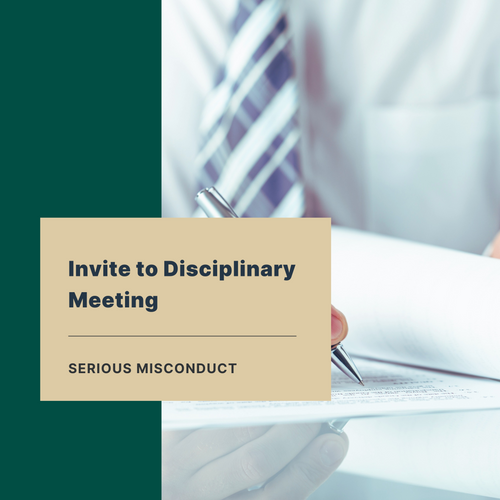 Invitation to Disciplinary Meeting (Serious Misconduct) Letter Template ...
