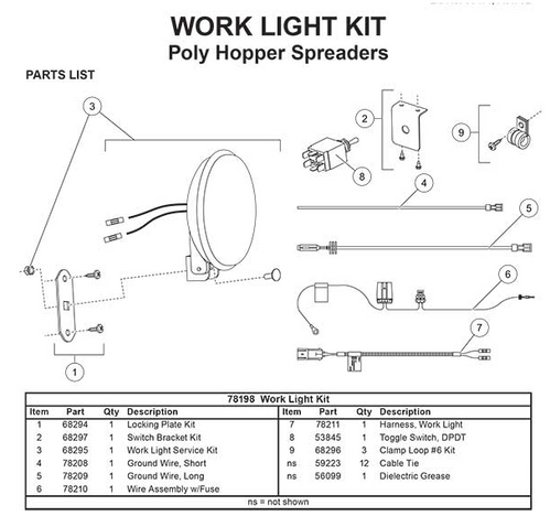 Fisher 78198 Poly Caster Work Light Kit | T&T Body King