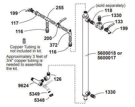 #2053 Central Boiler Water Heater Fittings Kit | T&T Body King