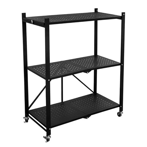 Rack Movil Metalico Tres Niveles Negro | Kevell Mobel