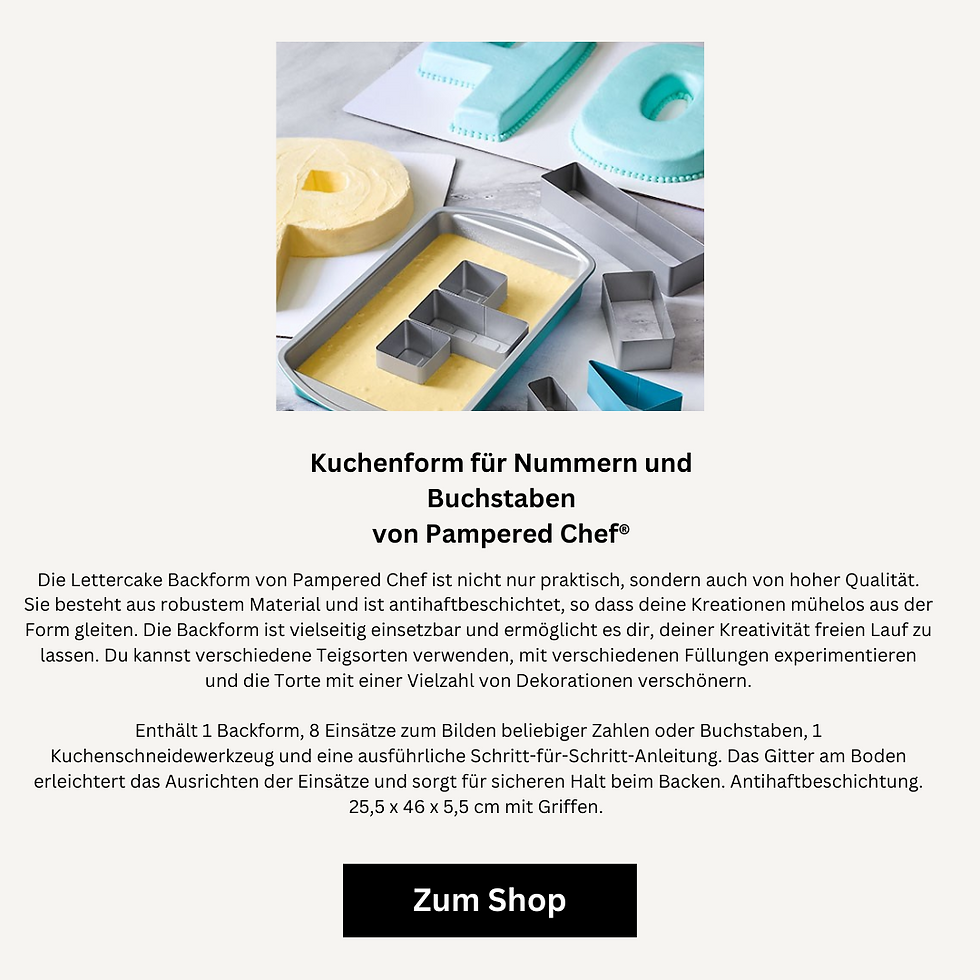 Pampered Chef Zahlenform Anleitung Pdf