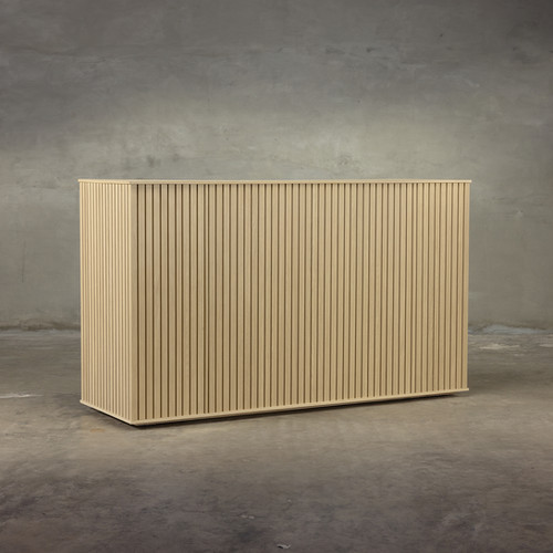 Wood Slat Bar | Chrome Event Furnishing