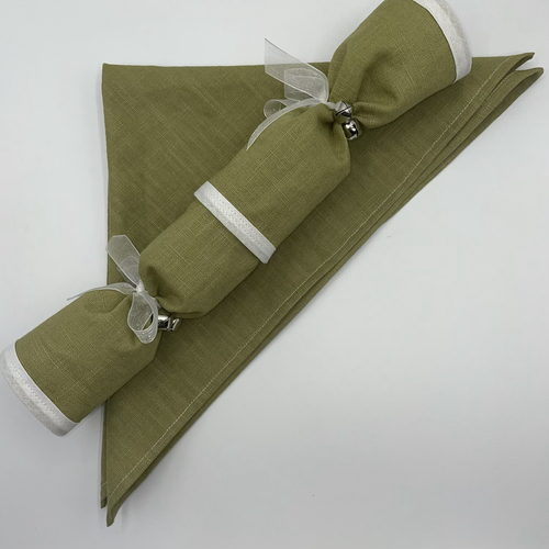 Luxury Linen Napkin & Cracker Set in Chartreuse | The Oathouse