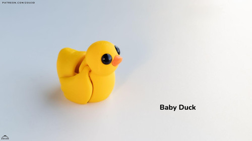 Flexible 3D Printed Duck, Articulated Flexi Duck, Fidget Toy & Baby ...