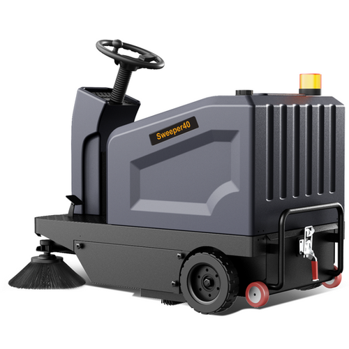 Ride-On Floor Sweeper, 48V 4*67Ah, Water Mister, Dust shaking, Vacuum ...