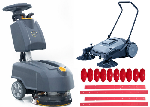 Happy Combo A: C14 Floor Scrubber + Floor Sweeper + 6 Mo Accessories ...