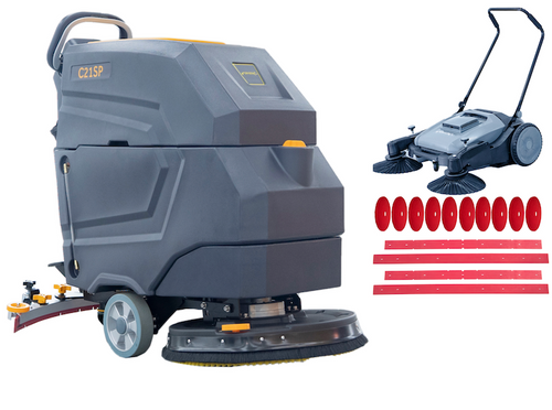 Happy Combo: C21SP Floor Scrubber + Floor Sweeper + 6 Mo Accessories ...