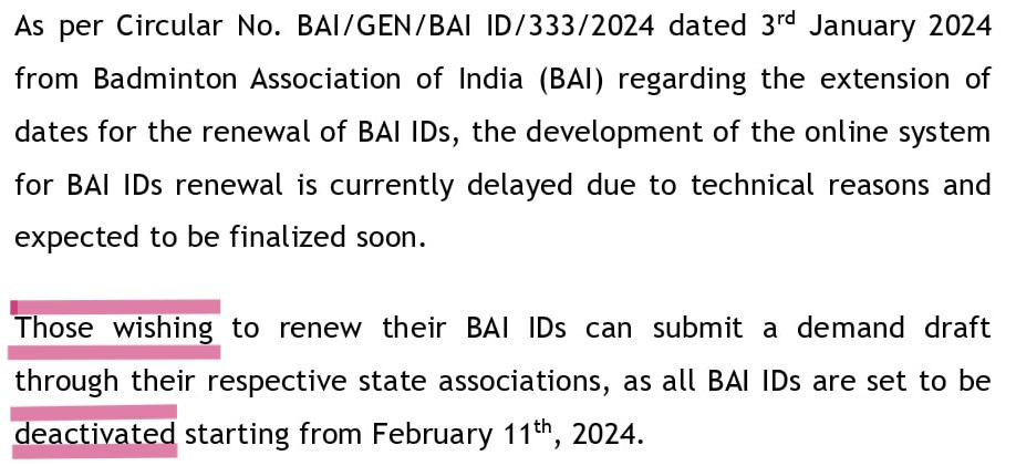 Confusions in BAI ID Renewal