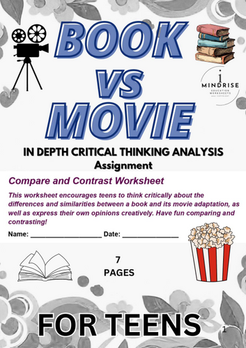 BOOK vs MOVIE Compare & Contrast Assignment for Teens | iMINDRiSE EduMe