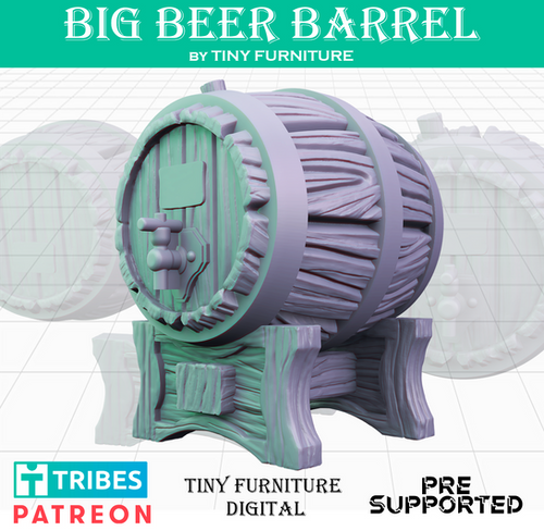 Big Beer Barrel - STL FILES | Tiny Furniture