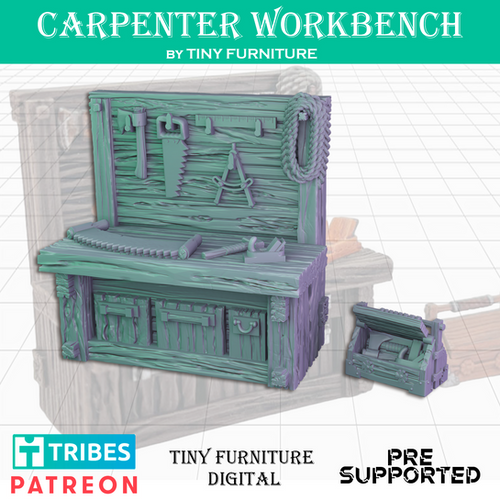 Carpenter Workbench - STL FILES | Tiny Furniture