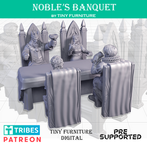 Nobles Banquet (SITTING FOLKS) - STL FILES | Tiny Furniture