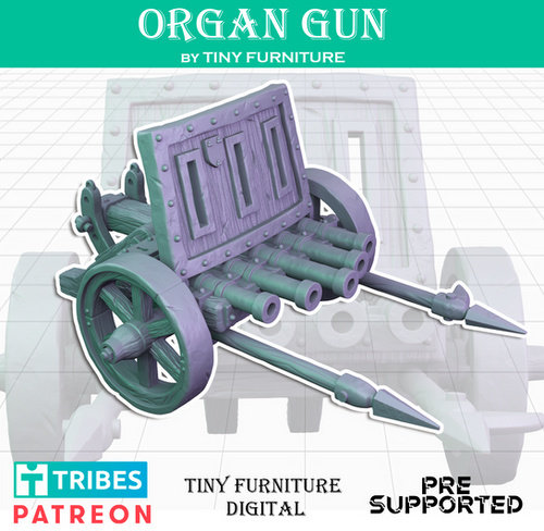 Organ Gun (Medieval Artillery) - STL FILES | Tiny Furniture