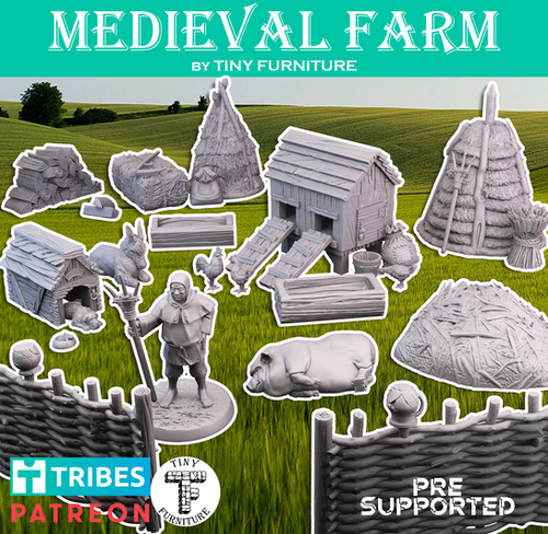 Medieval Farm - STL FILES | Tiny Furniture