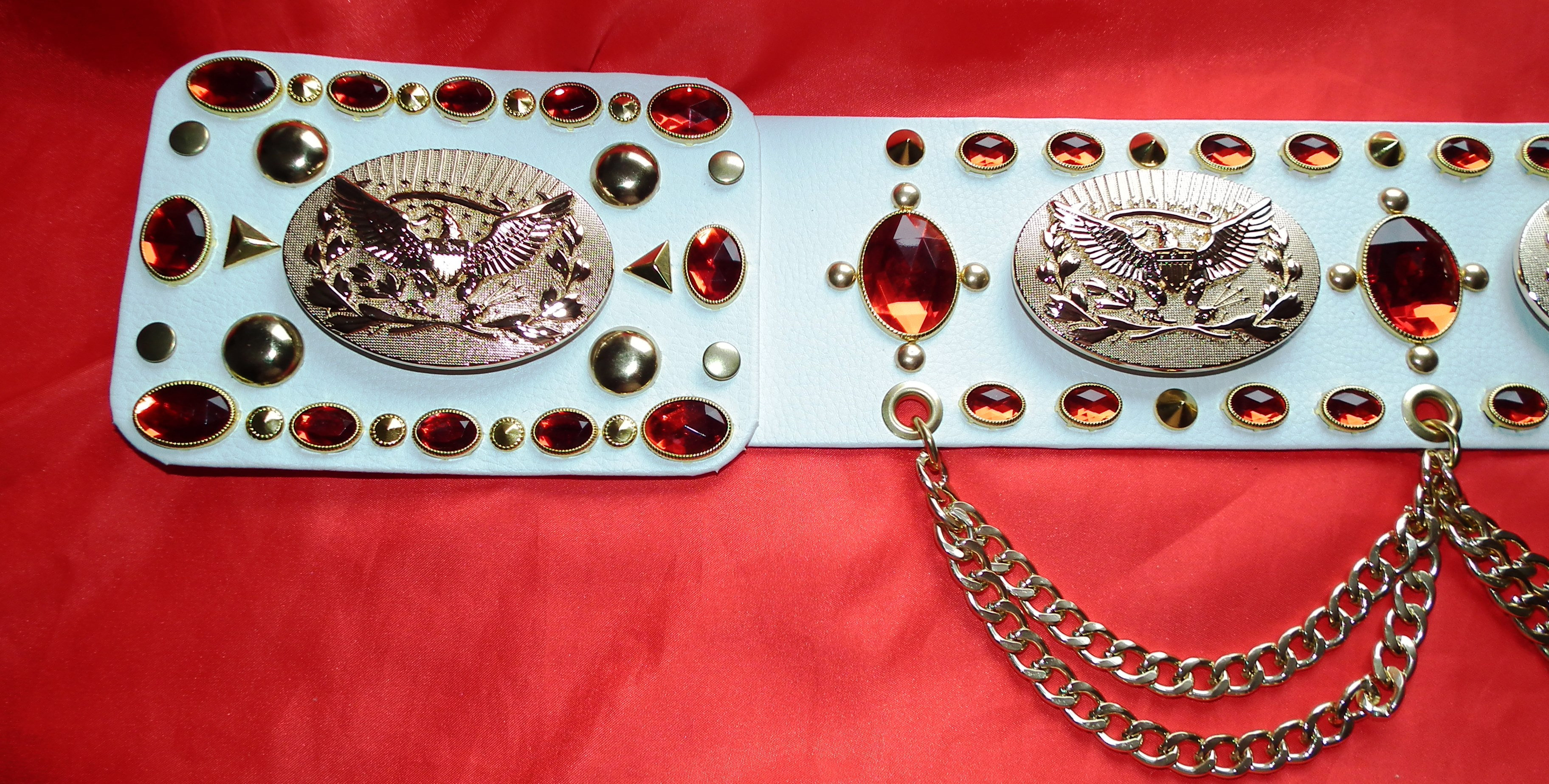 Gold and Ruby Elvis Style Flying Eagle Belt | elvisbelts