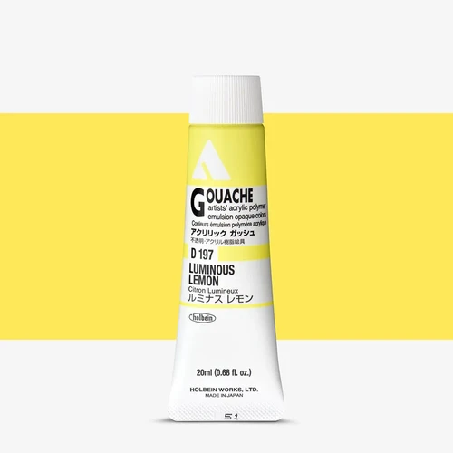 Holbein Acrylic Gouache Luminous Lemon 20ml | Artzo India
