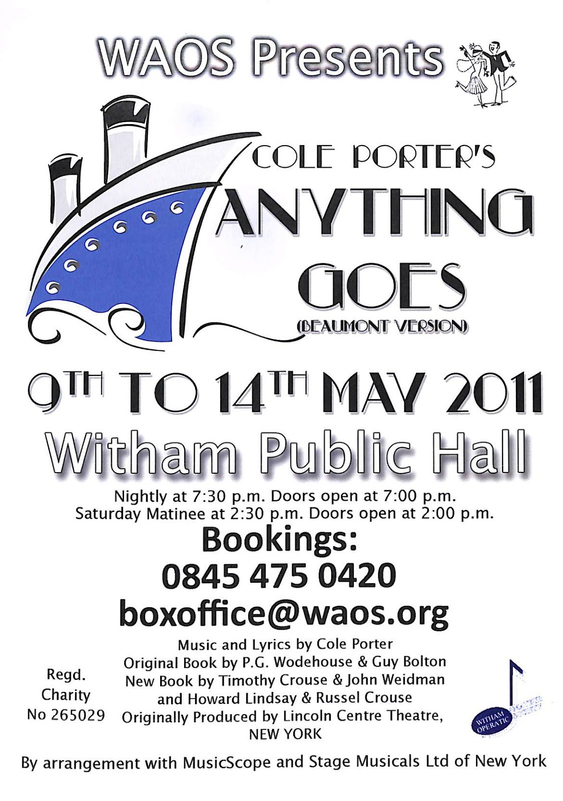SHows from 2010 - 2019 Anything Goes