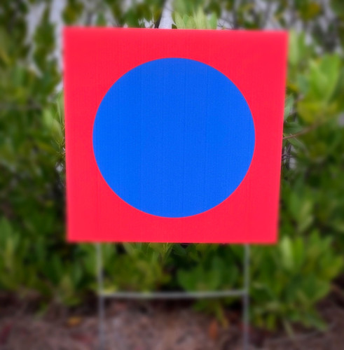 Bright Blue Dot Yard Sign | home