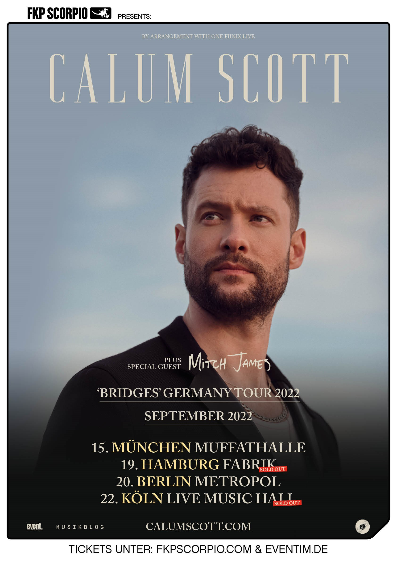 Calum Scott | + Support: Mitch James | AUSVERKAUFT | Live Music Hall