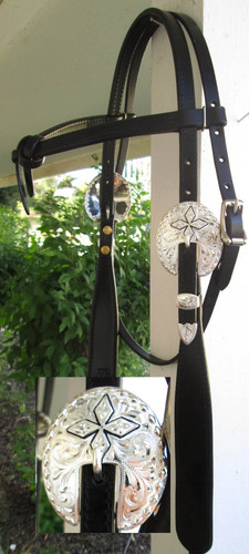 Dale Chavez Black Buckaroo Style Headstall - Black accented buckles ...