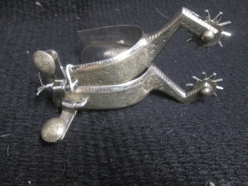 Broken Horn Overlay Spur - Maker Marked | Just 4 Show Saddlery