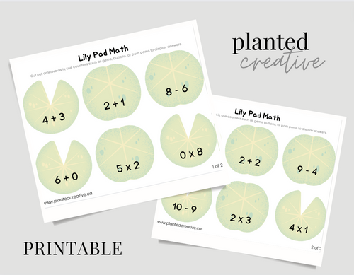 Lily Pad Math PRINTABLE | Planted Creative