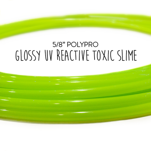 5/8" Glossy UV Reactive Toxic Slime Polypro Hula Hoop | Hoop Junky